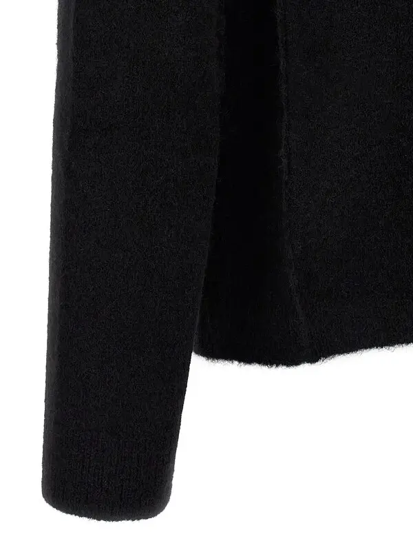 Rick Owens Ls Top Alpaca Wool Blend Sweater - Black