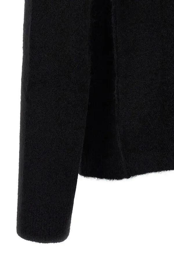 Rick Owens Ls Top Alpaca Wool Blend Sweater - Black