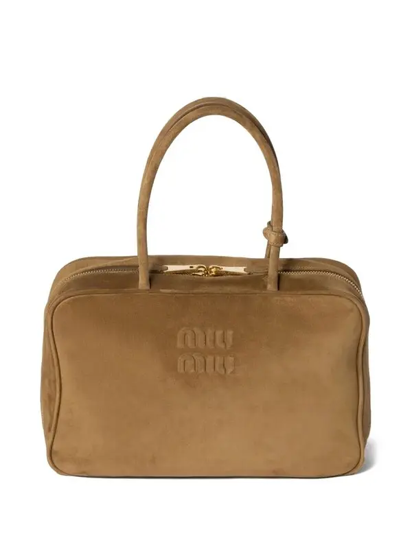 Miu Miu Suede Top Handle Bag - Green