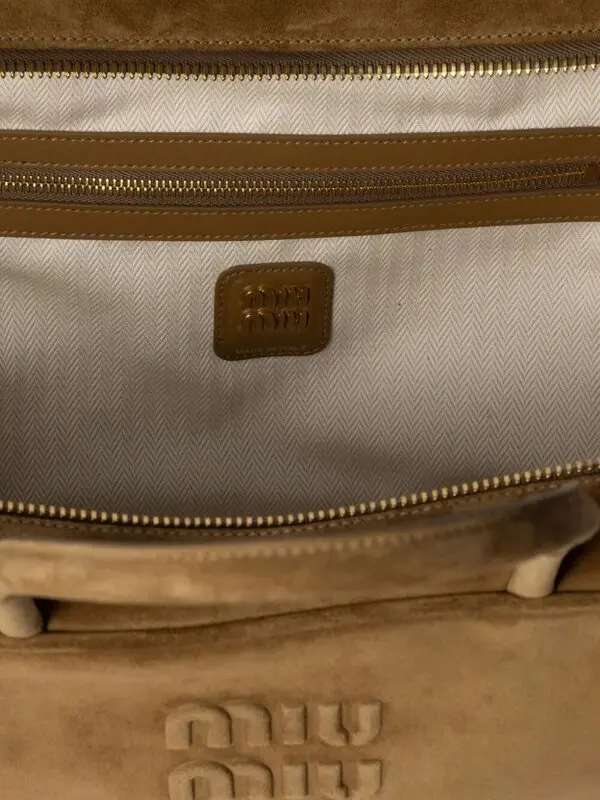 Miu Miu Suede Top Handle Bag - Green