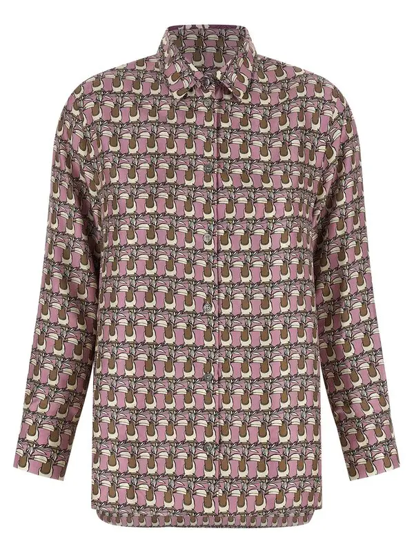 Max Mara Times Reversible Printed Silk Shirt - Multicolor