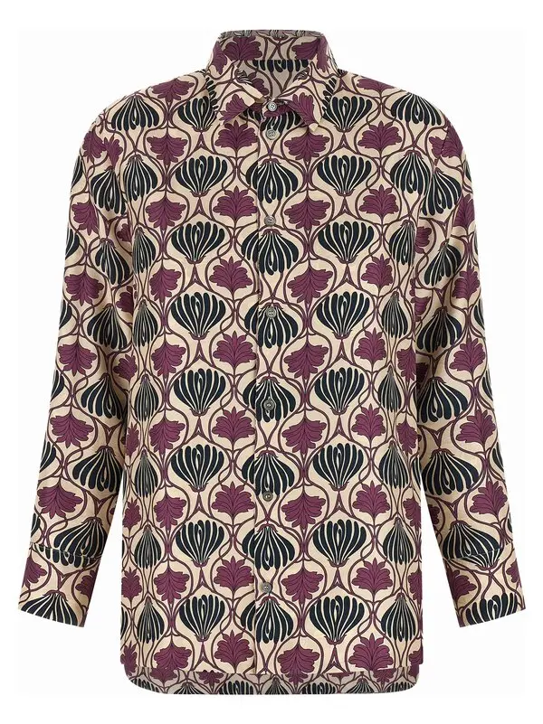 Max Mara Times Reversible Printed Silk Shirt - Multicolor