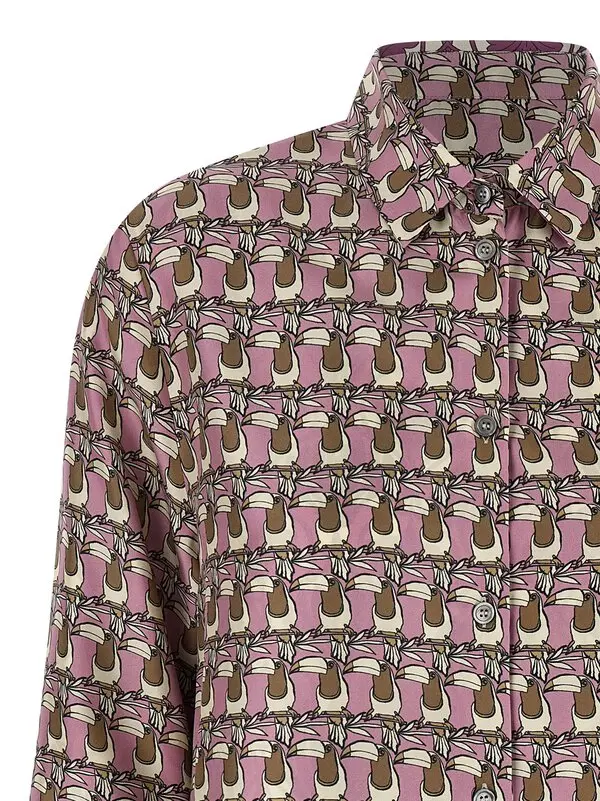 Max Mara Times Reversible Printed Silk Shirt - Multicolor