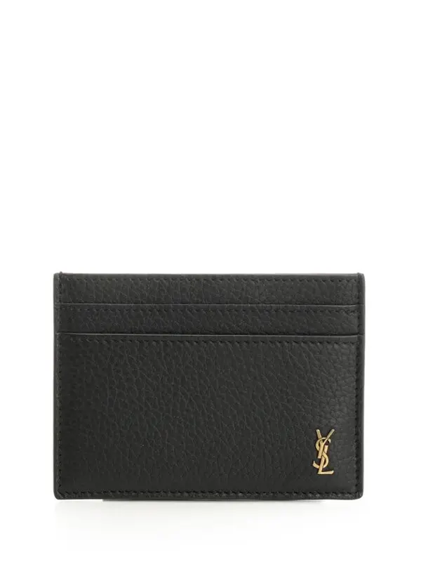 Saint Laurent Tiny Cassandre Card Holder - Black