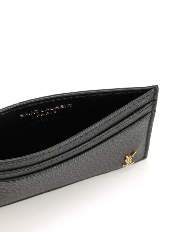 Saint Laurent Tiny Cassandre Card Holder - Black
