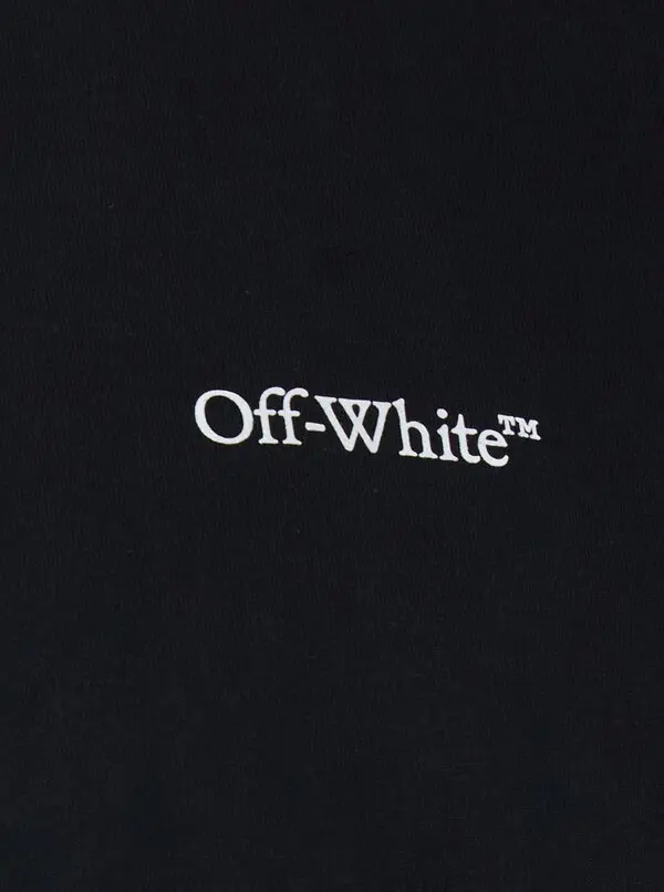 Off-White T-shirt With Logo On Front And Back In Cotton For - Black