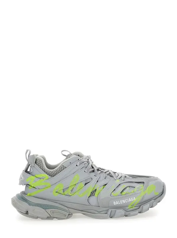 Balenciaga Grey Tech Fabric Low Top Sneakers - Multicolor