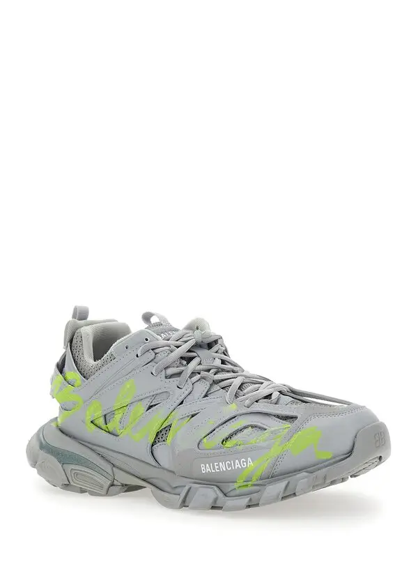 Balenciaga Grey Tech Fabric Low Top Sneakers - Multicolor