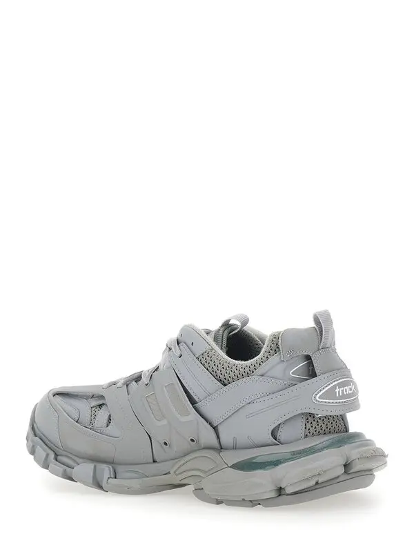 Balenciaga Grey Tech Fabric Low Top Sneakers - Multicolor