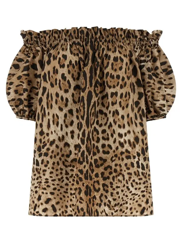 Dolce & Gabbana Animal Print Off-the-shoulder Top