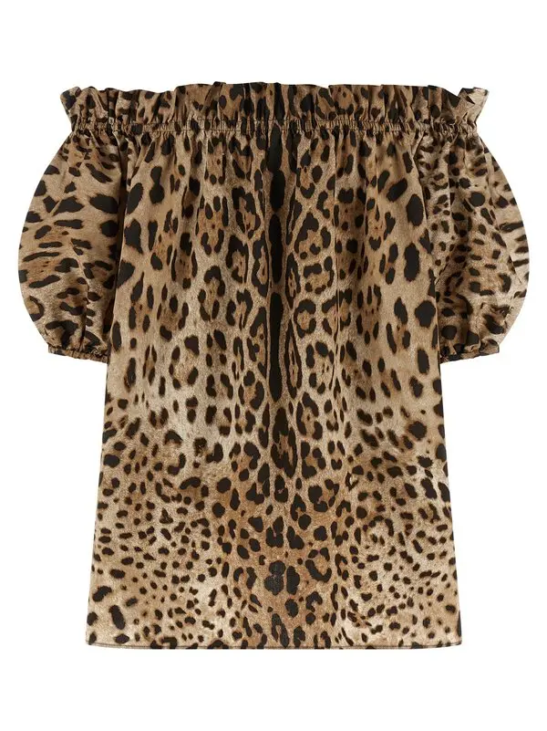 Dolce & Gabbana Animal Print Off-the-shoulder Top