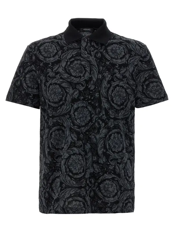 Versace Baroque Polo Shirt - Gray