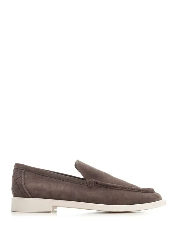 Bottega Veneta Astaire Suede Moccasins - Gray