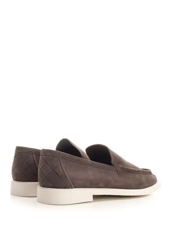 Bottega Veneta Astaire Suede Moccasins - Gray