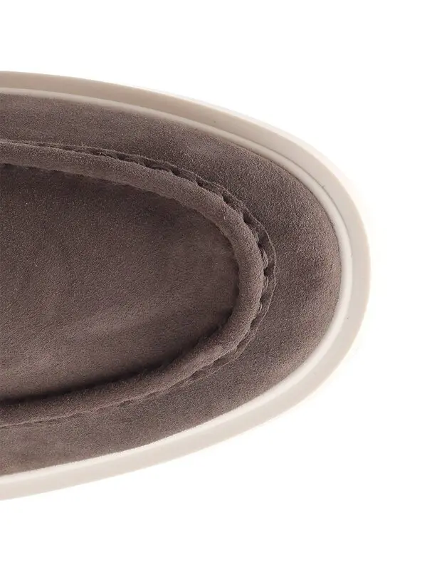 Bottega Veneta Astaire Suede Moccasins - Gray