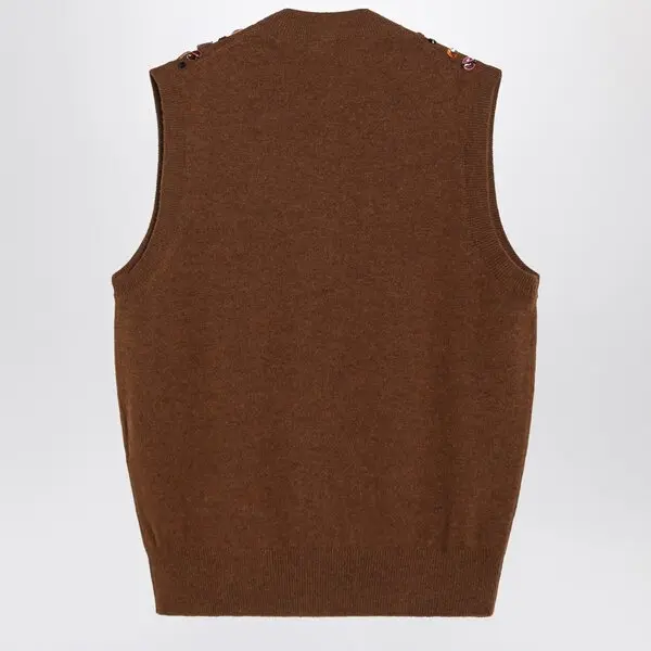 Fendi Wool And Cashmere Gilet With Embellishments
