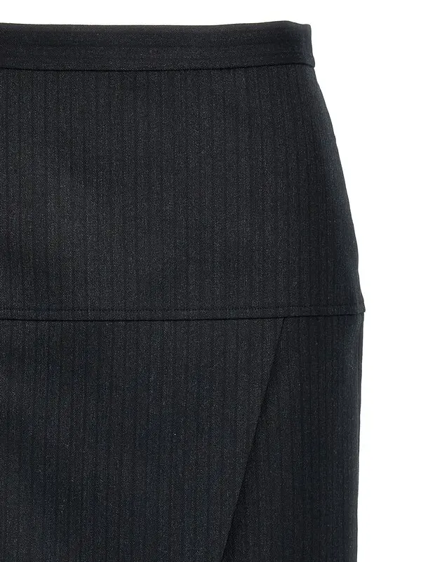 Fendi Pinstriped Wool Sheath Skirt
