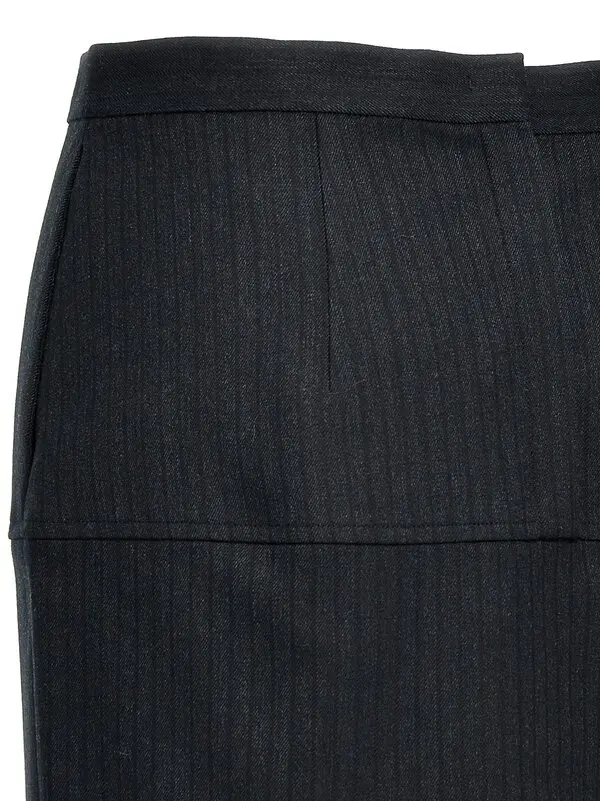 Fendi Pinstriped Wool Sheath Skirt