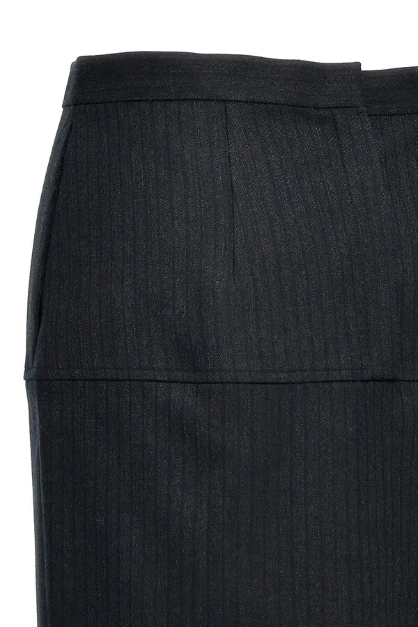 Fendi Pinstriped Wool Sheath Skirt