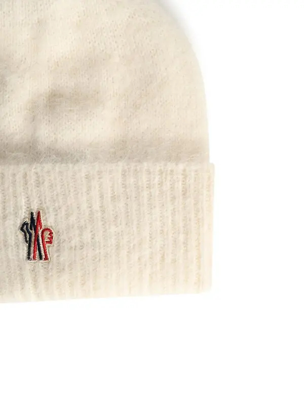Moncler Tricot Beanie In Alpaca And Wool - White