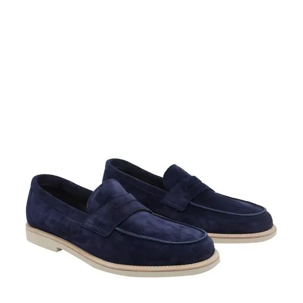 Brunello Cucinelli Suede Slip-on Loafers - Blue