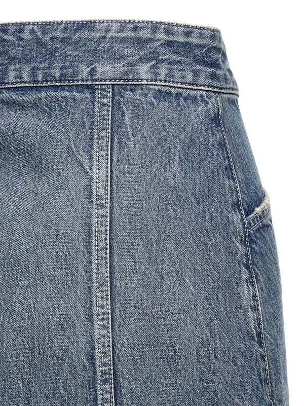 Valentino Garavani Denim Mini Skirt With Trim Detail