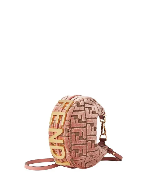 Fendi Ff Jacquard Velvet Mini Hobo Bag - Multicolor