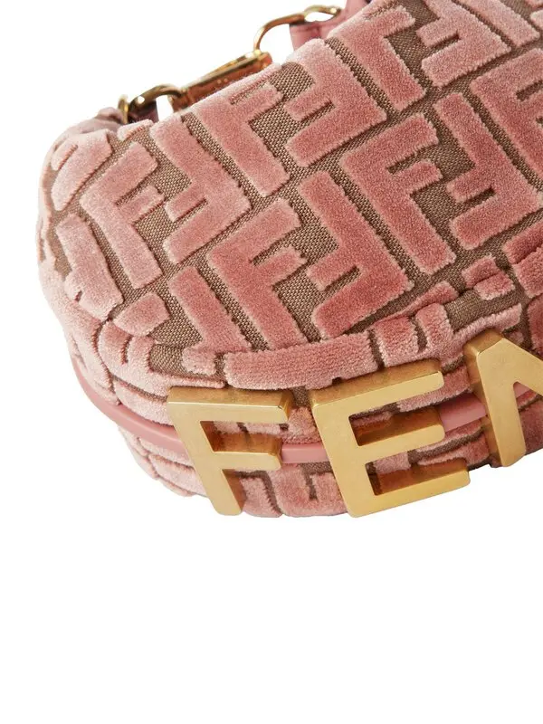 Fendi Ff Jacquard Velvet Mini Hobo Bag - Multicolor