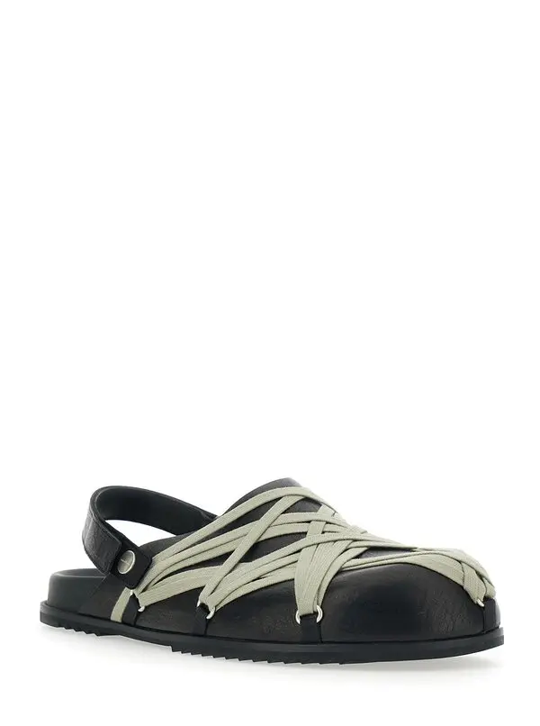 Rick Owens Megalace" Mule With Decorative Laces And Hook Closure - Multicolor