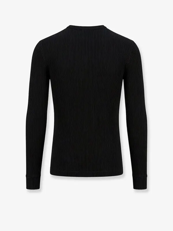 Dolce & Gabbana Ribbed Cotton Sweater With Metal Logo