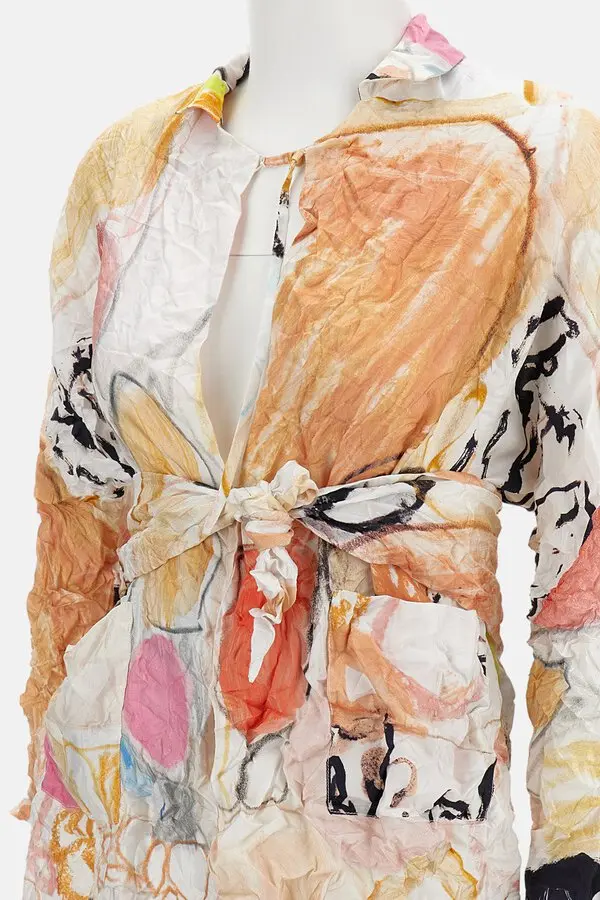 DANIELA GREGIS Printed Silk Kimono Jacket