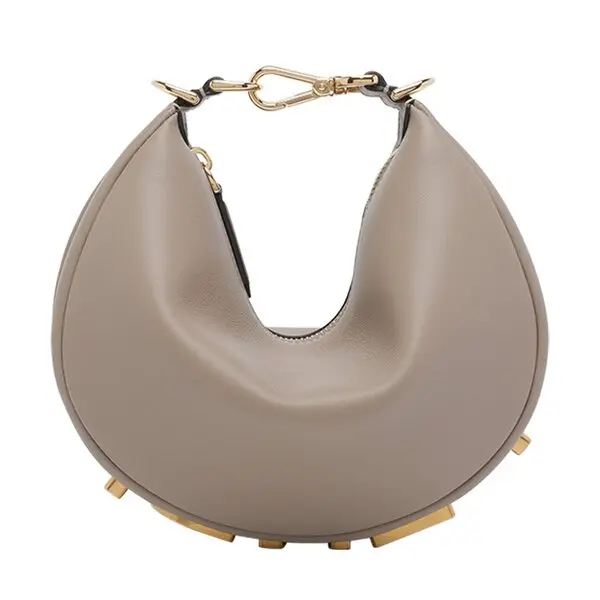 Fendi Mini Hobo Bag With Appliqué And Gold-tone Hardware