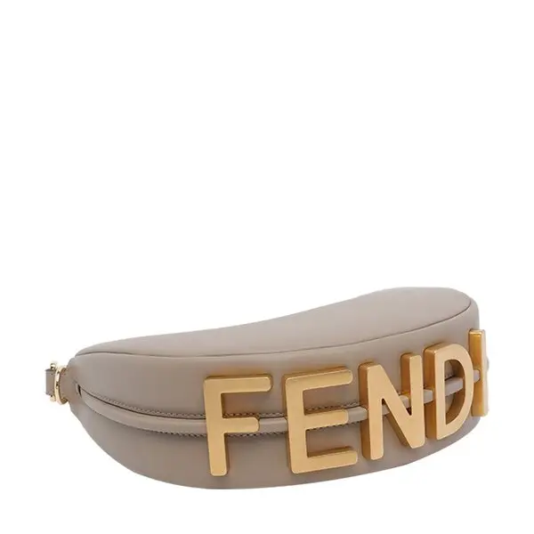 Fendi Mini Hobo Bag With Appliqué And Gold-tone Hardware