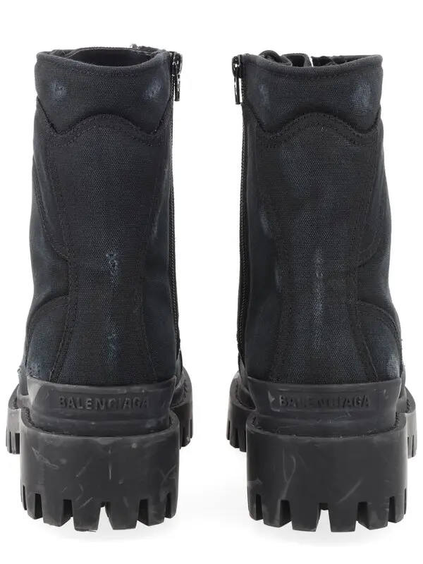 Balenciaga Cotton Combat Boots - Black