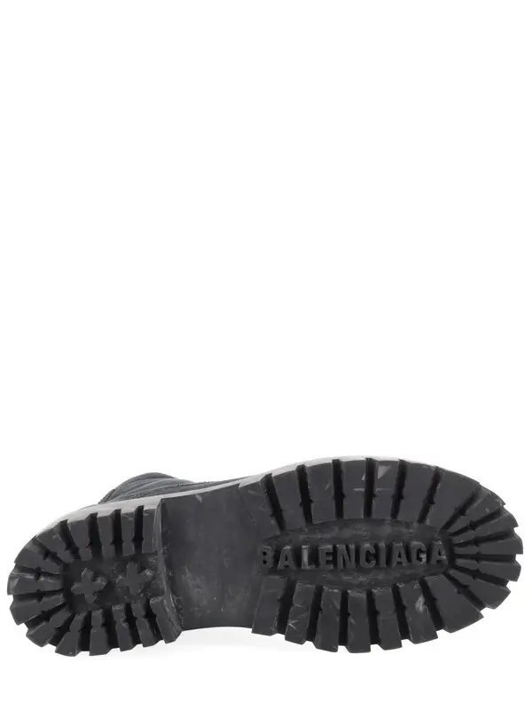 Balenciaga Cotton Combat Boots - Black