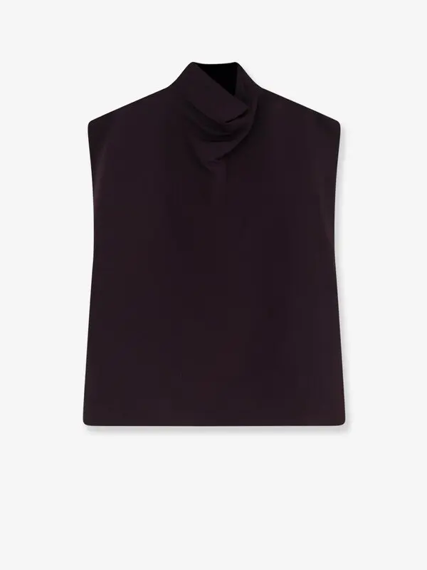 Alaïa Paper And Viscose Draped High Neck Sleeveless Top
