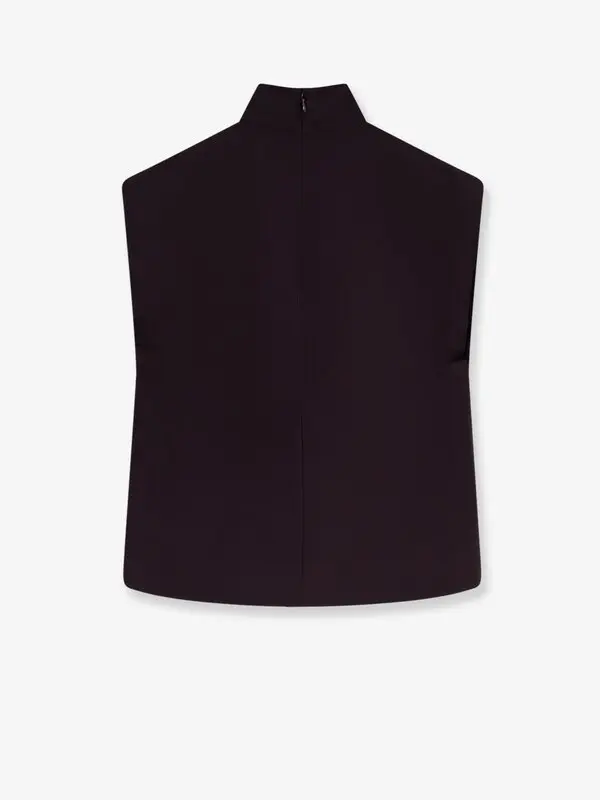 Alaïa Paper And Viscose Draped High Neck Sleeveless Top