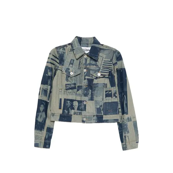 JEAN PAUL GAULTIER Denim Jacket With Newspaper Print