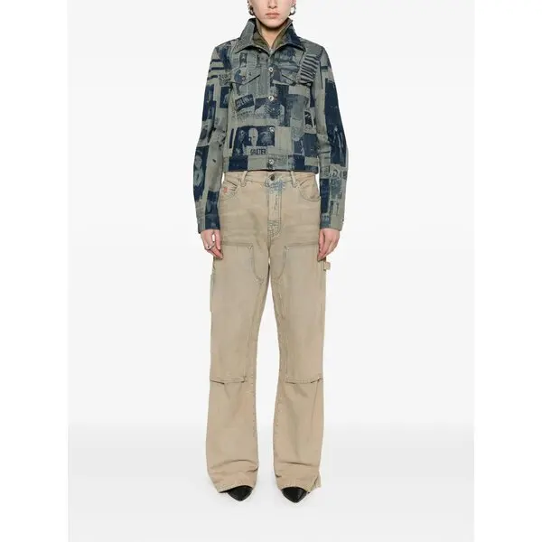 JEAN PAUL GAULTIER Denim Jacket With Newspaper Print