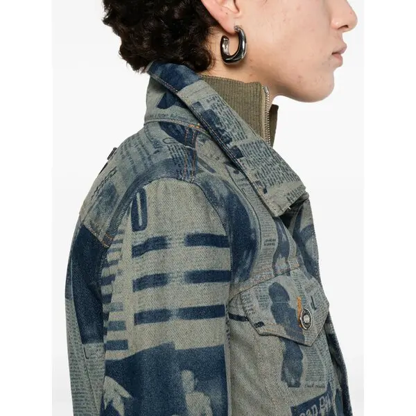 JEAN PAUL GAULTIER Denim Jacket With Newspaper Print