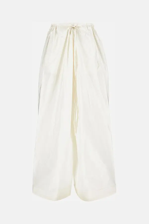 DANIELA GREGIS Wide-leg Silk Trousers With Drawstring Waist