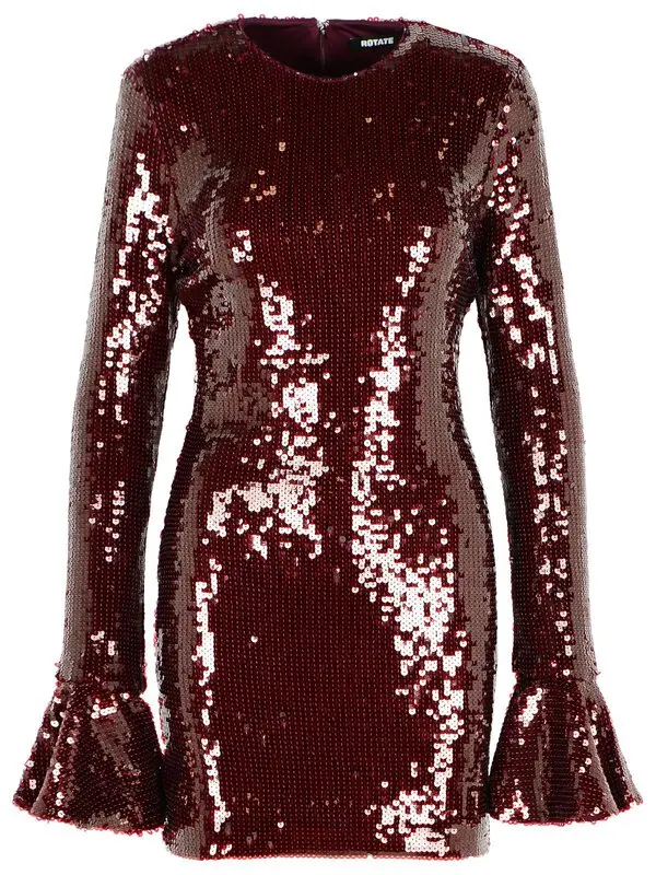 ROTATE BY BIRGER CHRISTENSEN Sequin Embellished Long Sleeve Dress - Multicolor