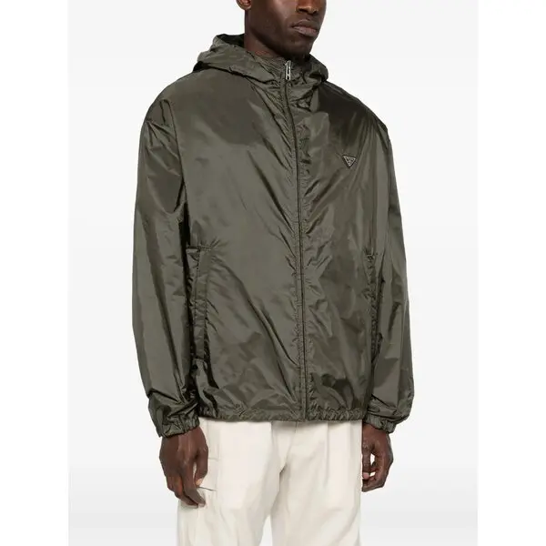 Prada Re-nylon Hooded Blouson Jacket - Green