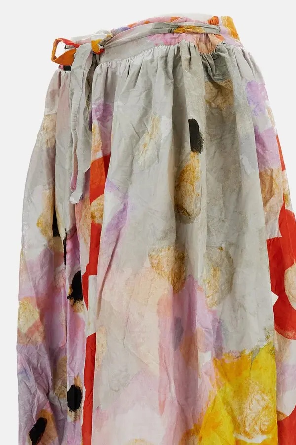 DANIELA GREGIS Balloon Skirt With Print And Drawstring Waist