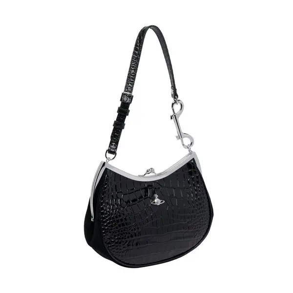 VIVIENNE WESTWOOD Crocodile Effect Calf Leather Shoulder Bag