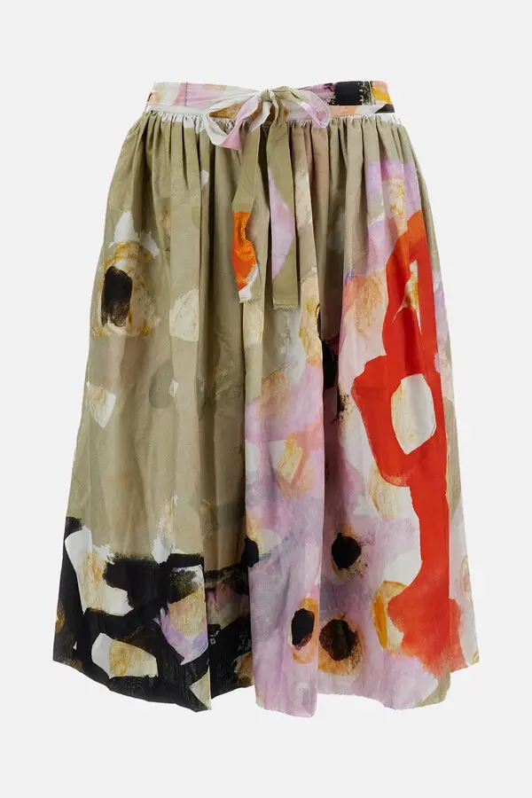 DANIELA GREGIS Balloon Skirt With Print And Drawstring Waist