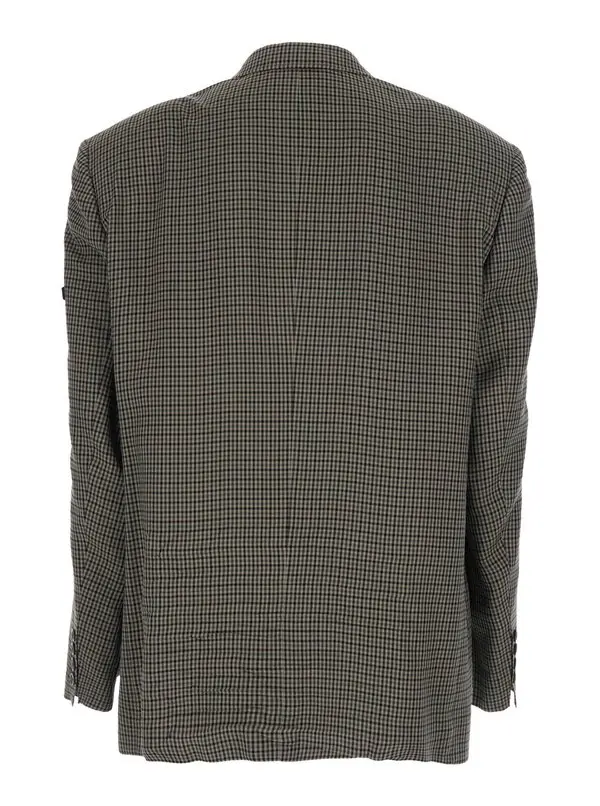Balenciaga Checked Blazer With Logo Patch