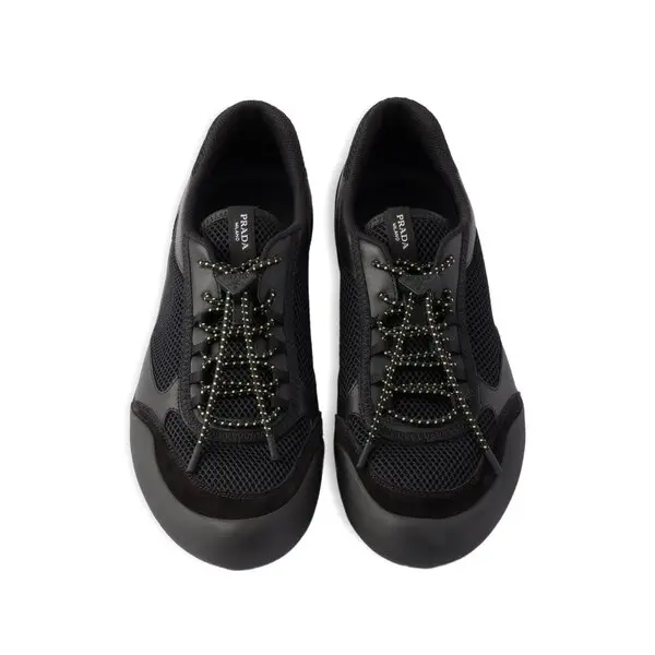 Prada Low-top Trainers With Elasticated Laces - Black