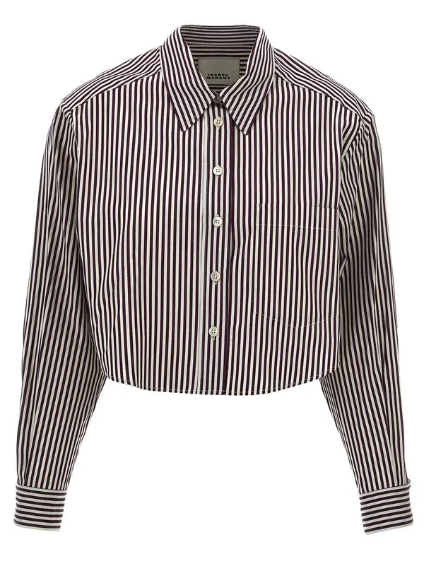 Isabel Marant Étoile Fleora Striped Cropped Shirt - Multicolor