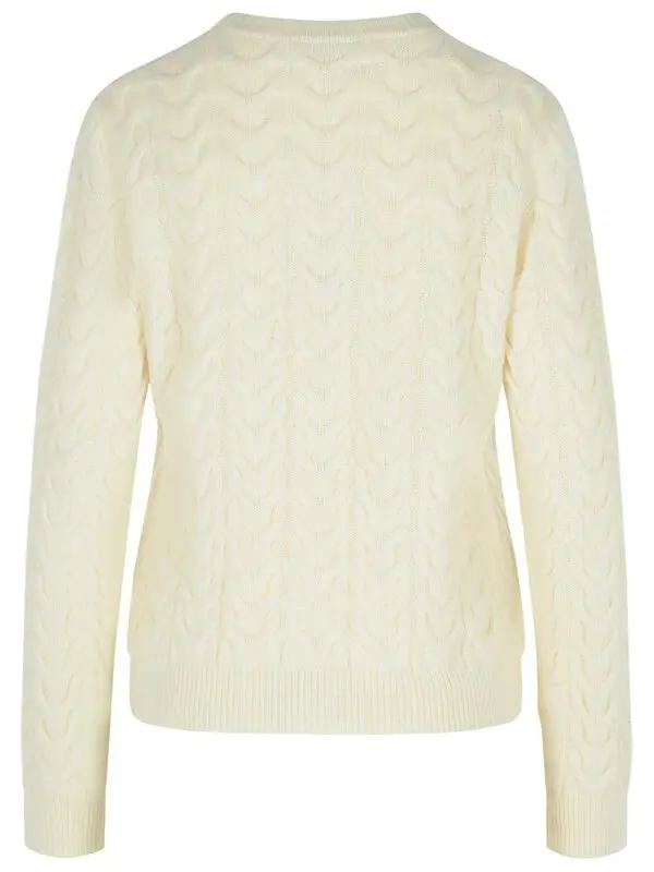 Max Mara Cashmere Braided Knit Crew Neck Sweater
